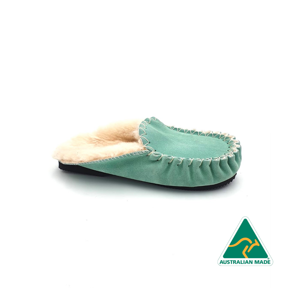 Aqua Moccasin Scuffs – Mickey's Moccasins & Sheepskin Products