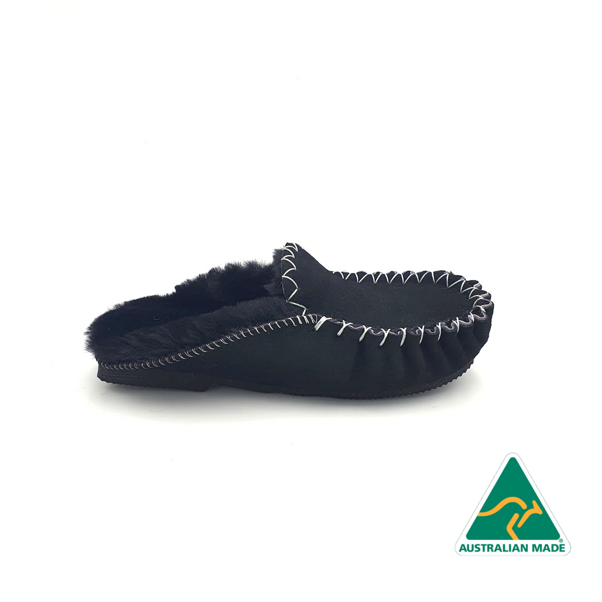 Black Moccasin Scuffs – Mickey's Moccasins & Sheepskin Products