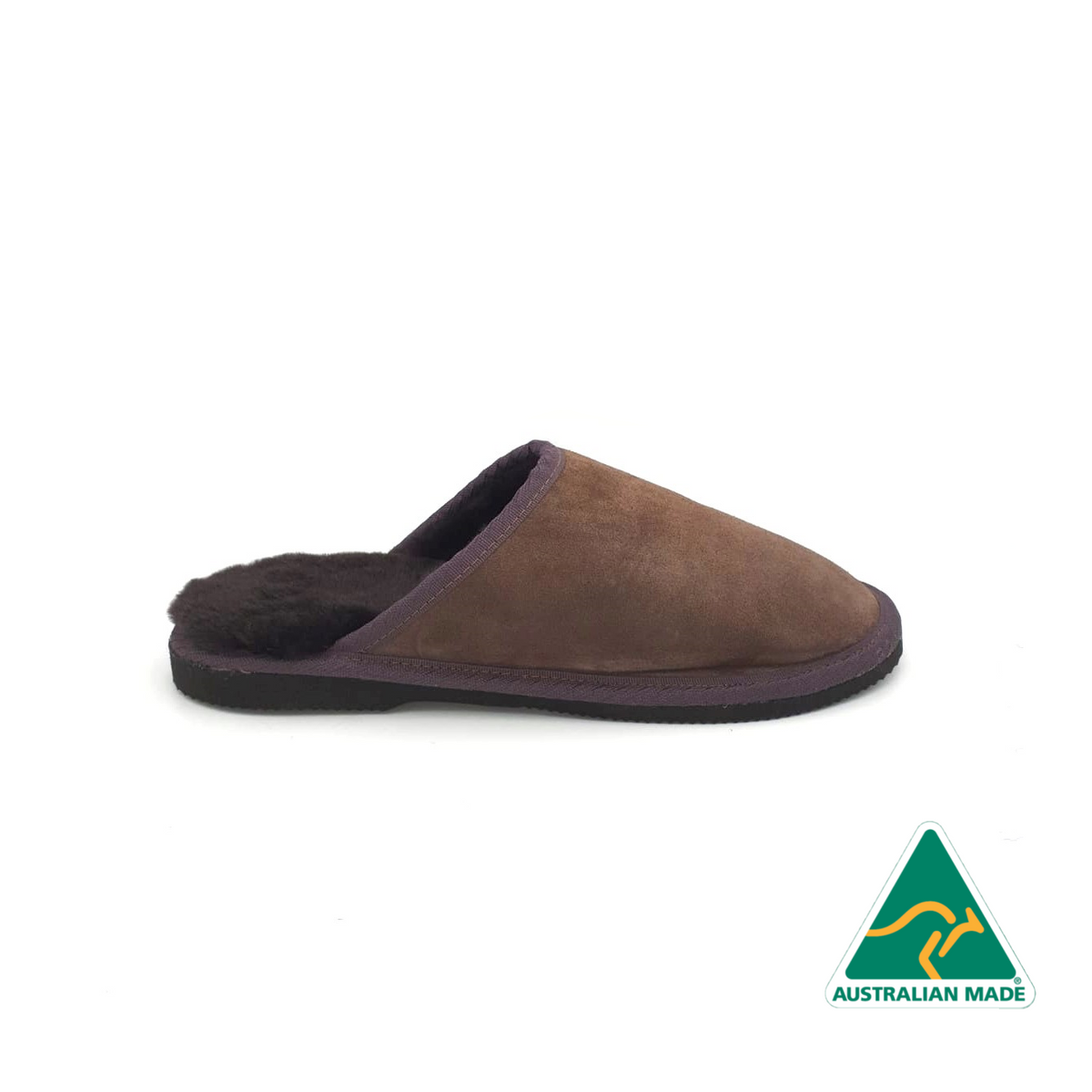 Classic Chocolate Scuffs – Mickey's Moccasins & Sheepskin Products
