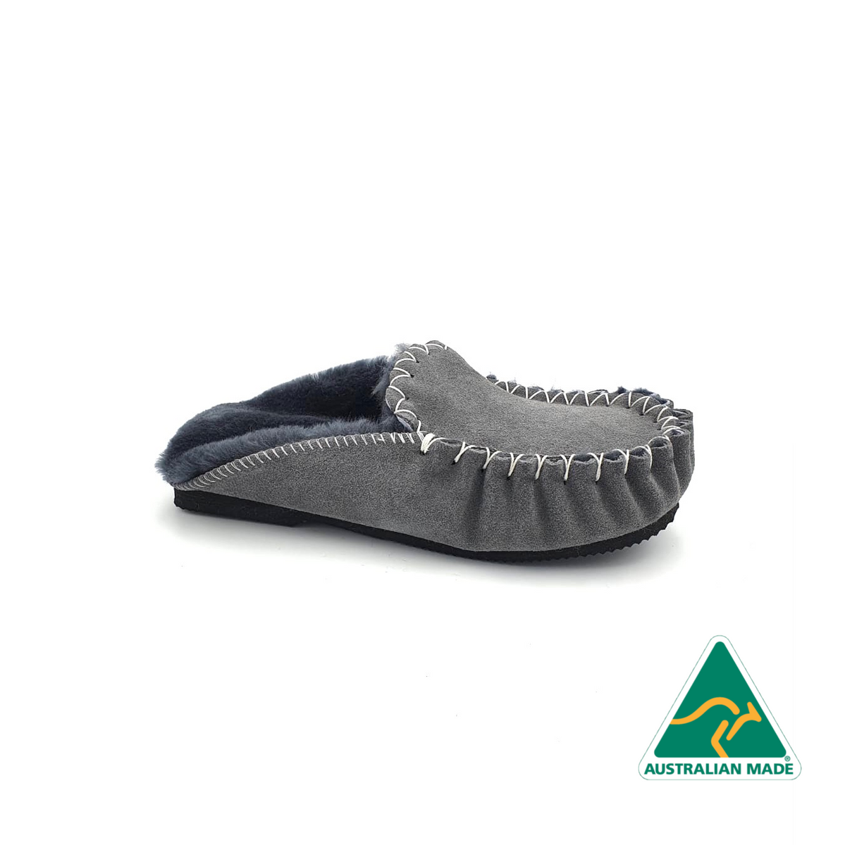 Grey Moccasin Scuffs – Mickey's Moccasins & Sheepskin Products