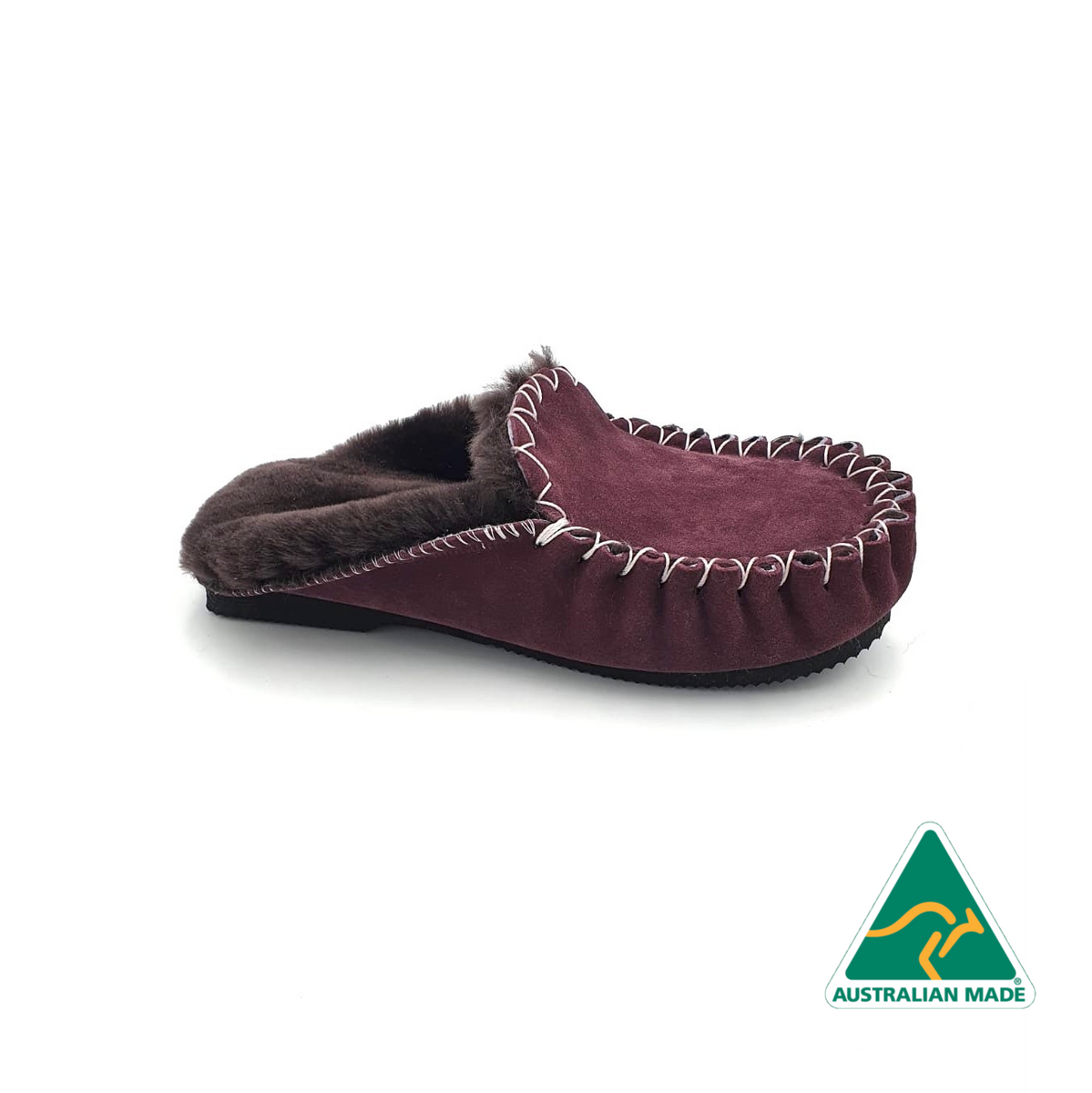 Maroon Moccasin Scuffs – Mickey's Moccasins & Sheepskin Products