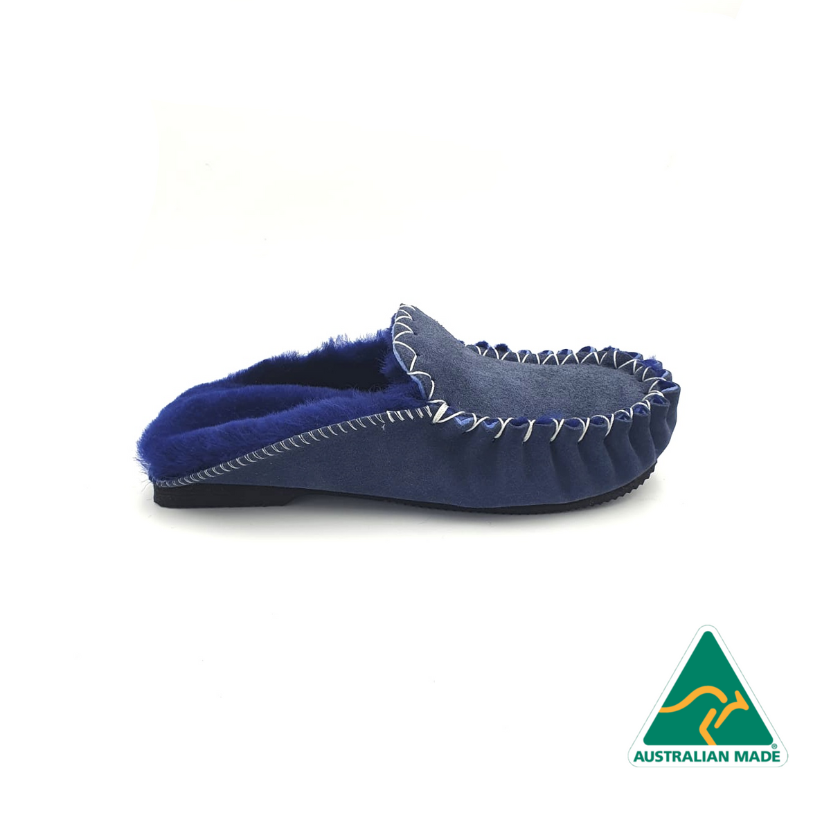 Navy Blue Moccasin Scuffs – Mickey's Moccasins & Sheepskin Products