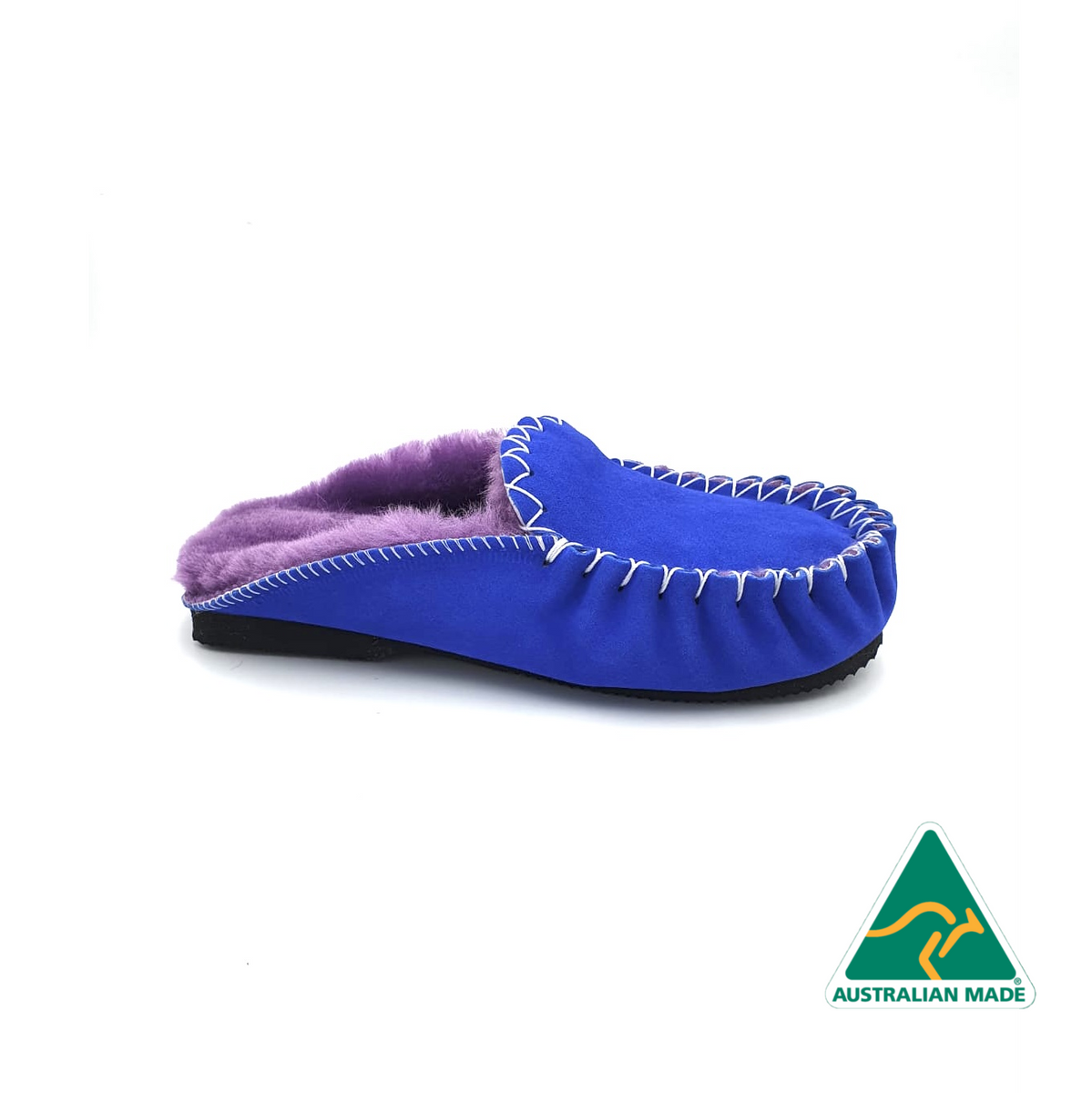 Ocean Blue & Purple Moccasin Scuffs – Mickey's Moccasins & Sheepskin ...